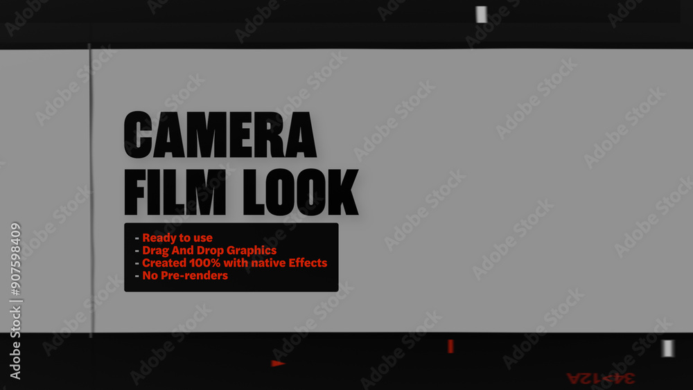 Camera Film Look Strip Reel Motion Overlays - Wide Horizontal Stock ...