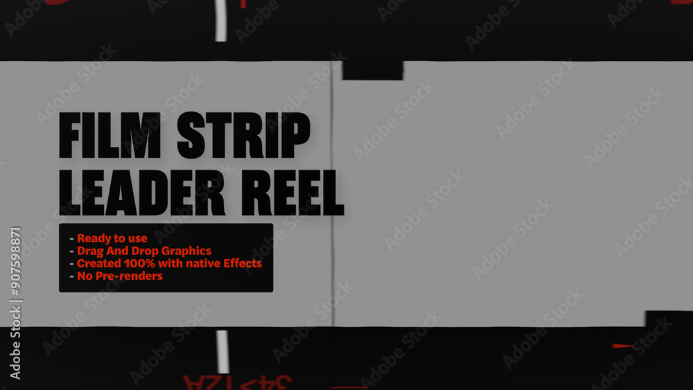 Film Strip Leader Reel Motion Overlays - Wide Horizontal Stock Template ...
