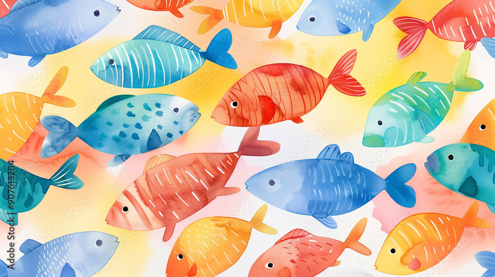 Colorful Fish Swim in a Vibrant Underwater Scene. A Stunning Display of ...