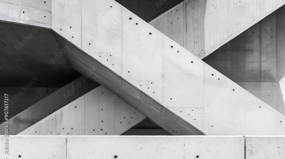 Geometric architecture detail modern concrete structure building ...