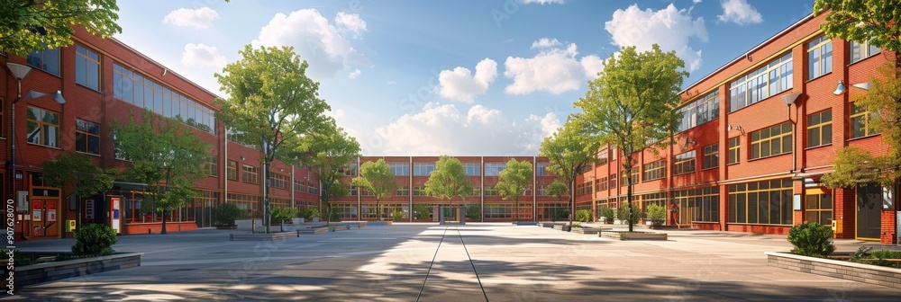 American School Building Exterior Concept: A Modern Architectural ...
