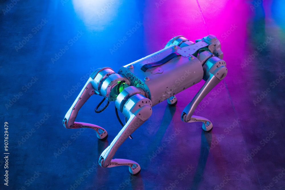 Quadruped dog robot for help and guidance with autonomous technology ...