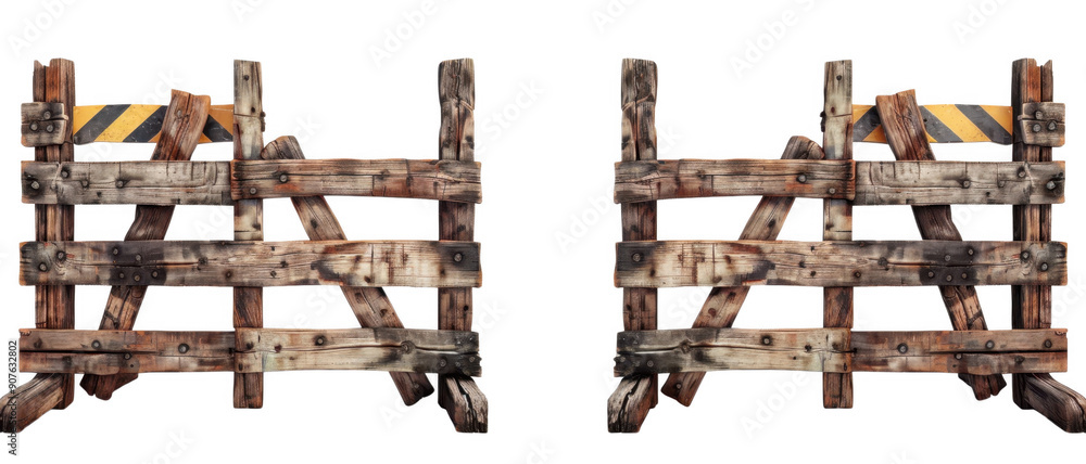 A detailed image of industrial barricades, featuring sturdy metal and ...
