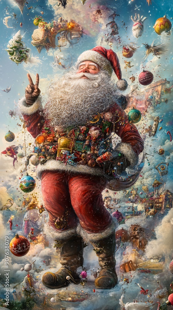 Surreal Santa Claus A surreal full-body portrait of Santa Claus with ...