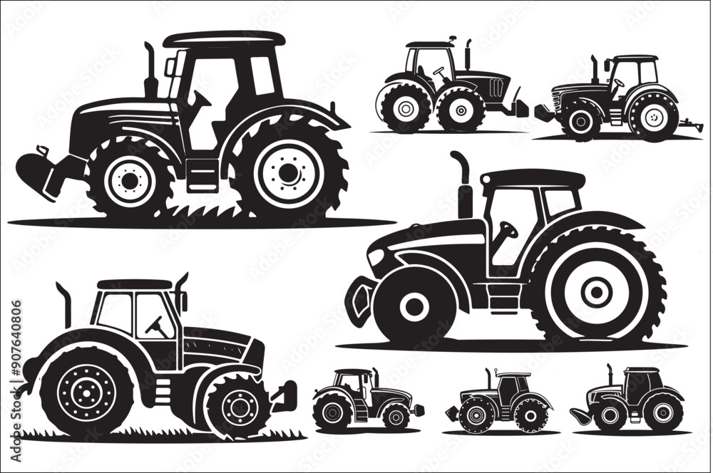 tractor vector silhouette, john deere tractor silhouette, Tractor ...