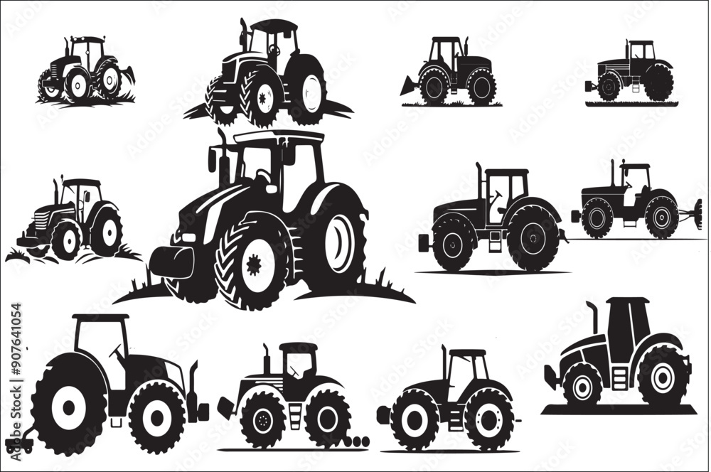 Vetor do Stock: tractor vector silhouette, john deere tractor ...