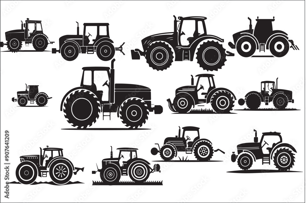 tractor vector silhouette, john deere tractor silhouette, Tractor ...