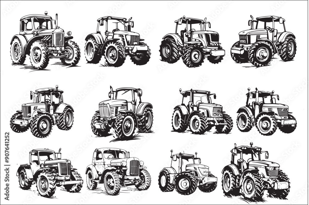 Vetor de tractor vector silhouette, john deere tractor silhouette ...