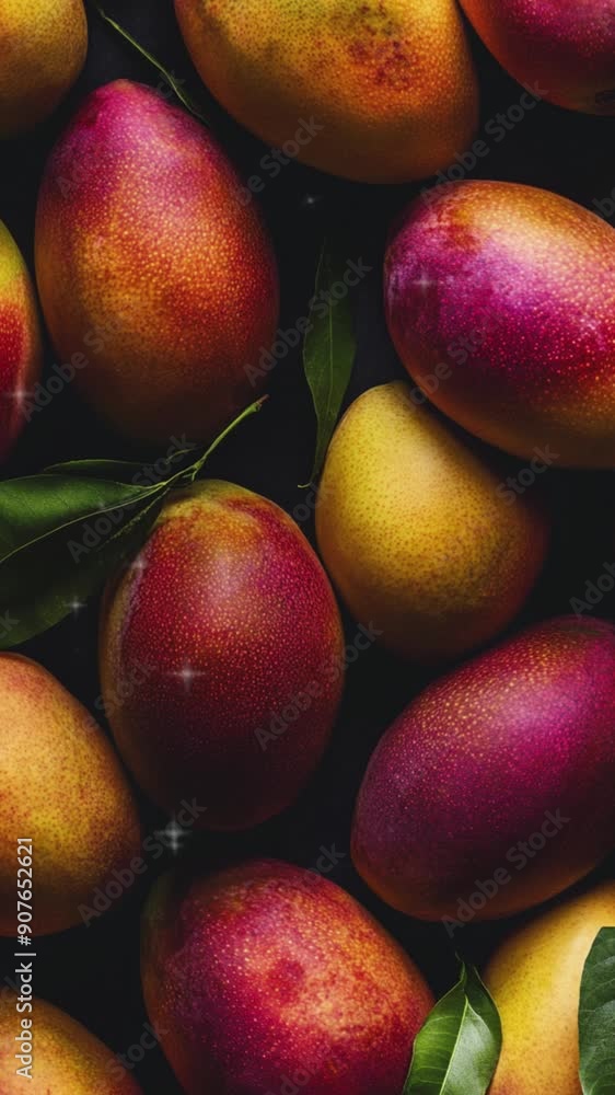 Design a vivid and enticing background with a top view of real mangoes ...