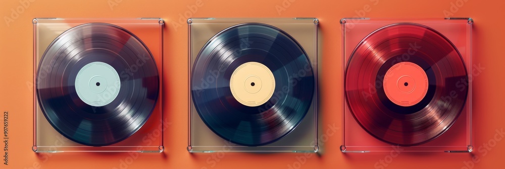 Vinyl Revival: A Framed Record Album Cover with Shrink Texture Overlay ...