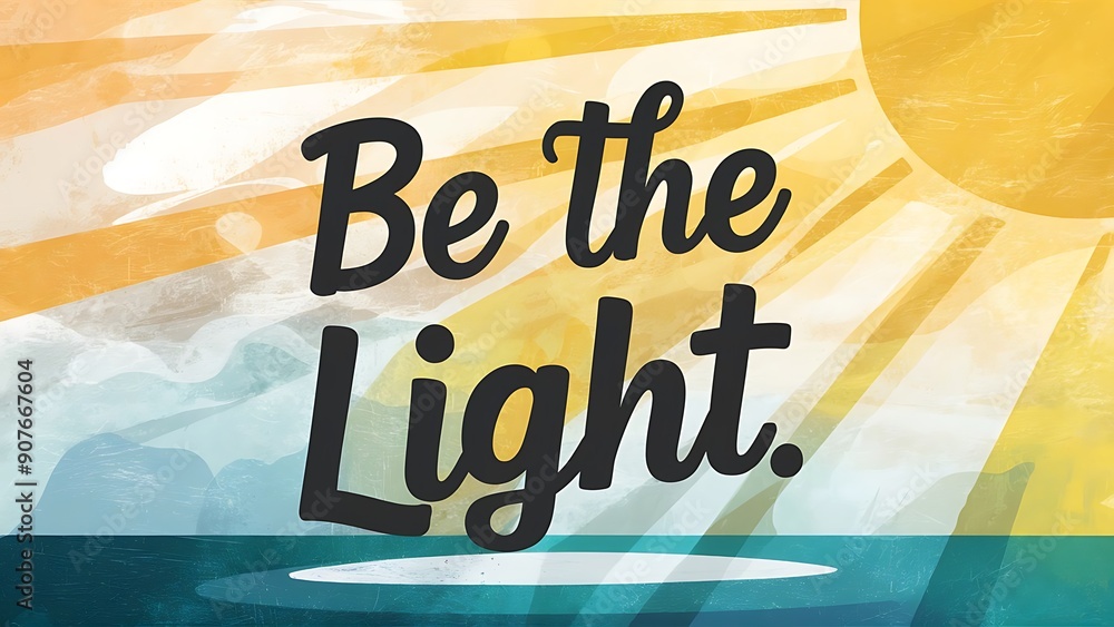 Be the Light colorful background and text (T-shirt Design Motivational ...