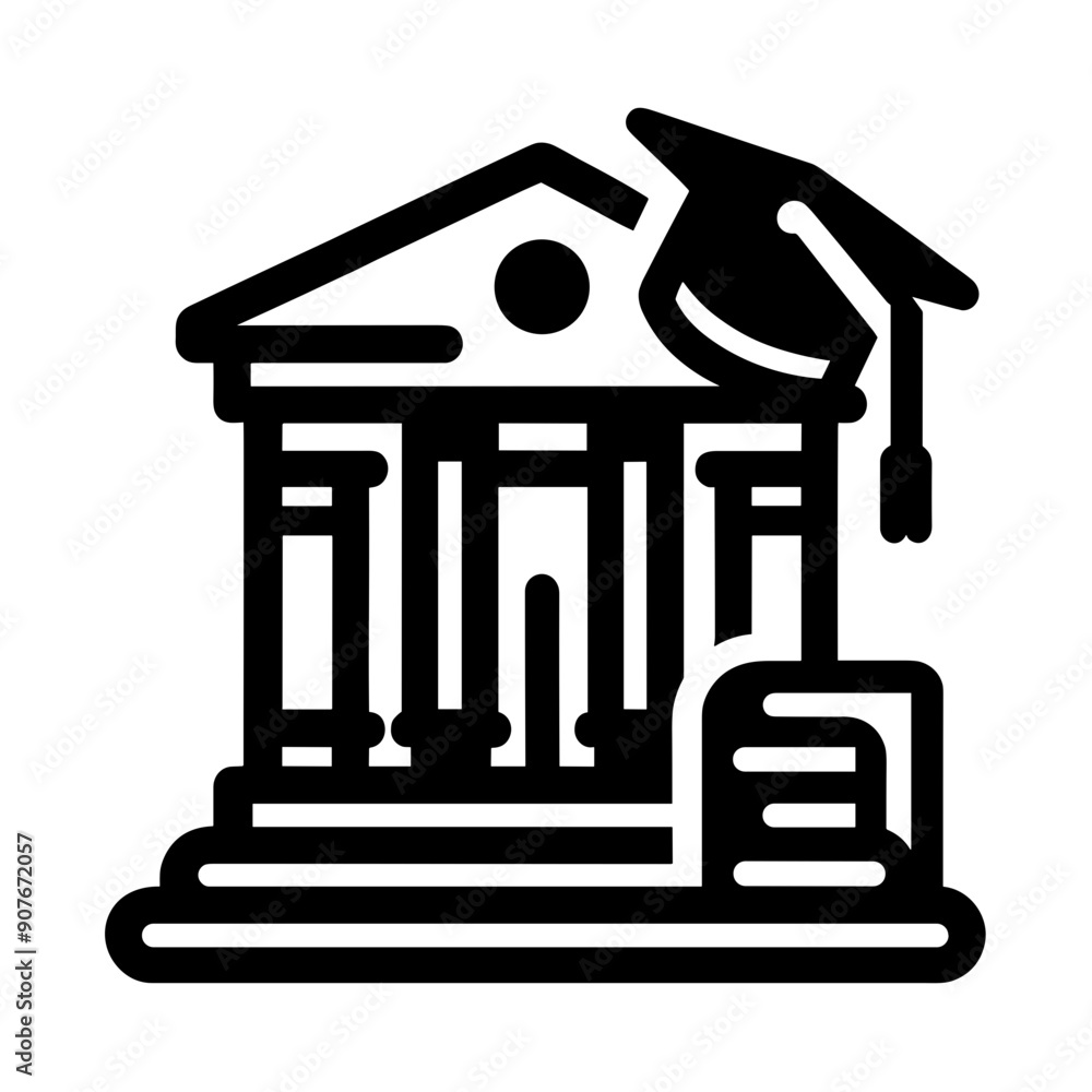 "University Icon : A Vector Design That Illustrates The Architectural ...