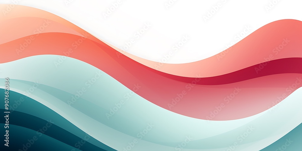 Simple vector banner with a white background with curved lines in a ...