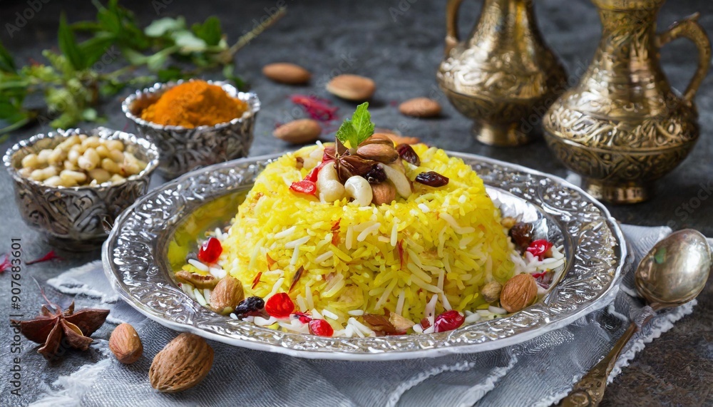 Fragrant Saffron Rice: Persian Rice Dish with Aromatic Spices and Nuts ...