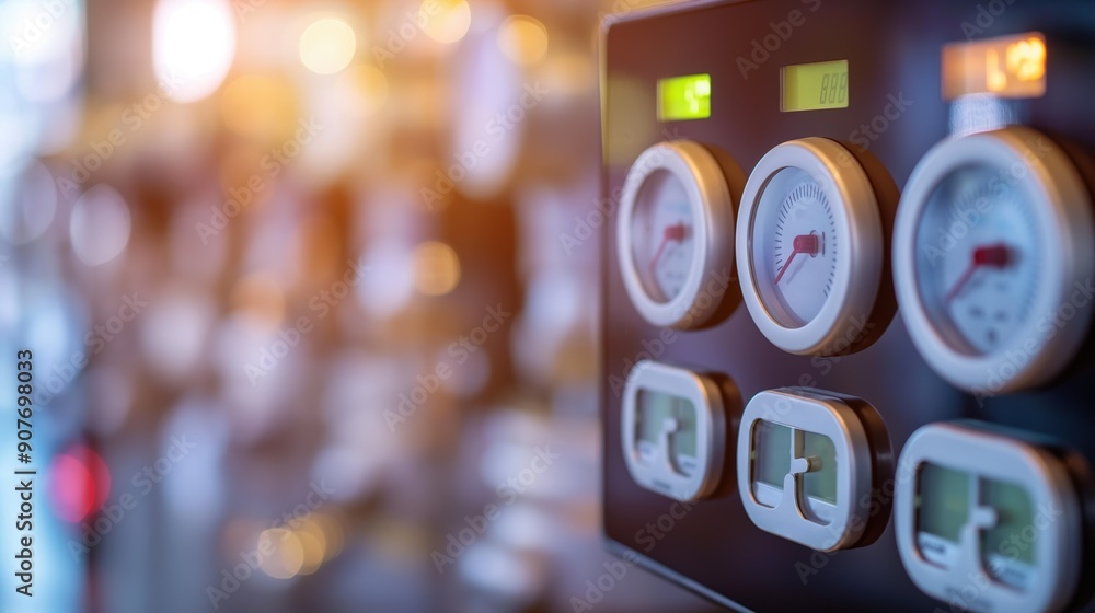 Smart gas meter with IoT connectivity showing usage data on tablet ...