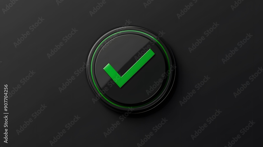 A green checkmark icon on a black background. The checkmark is in a ...