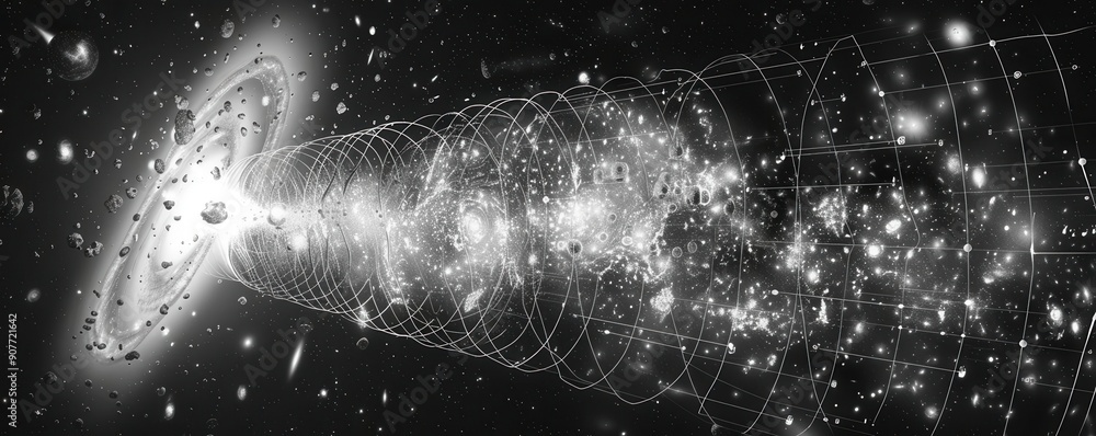 Render a powerful scene of cosmic inflation with microwave background ...