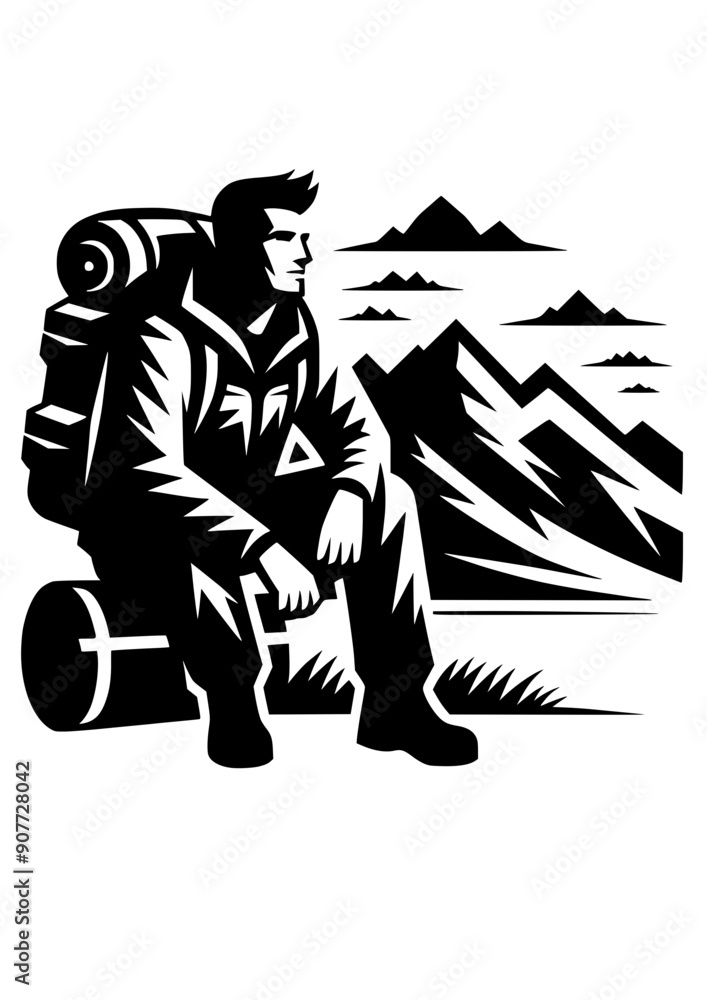 Vetor do Stock: Mountains Landscape SVG, Gorpcore SVG, Journey SVG ...