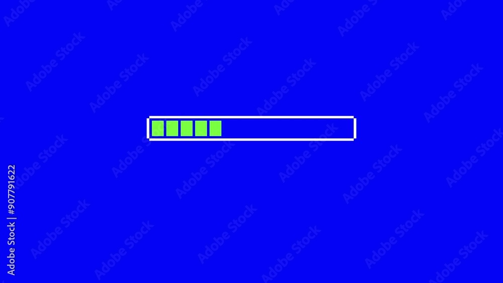 Blue screen Loading bar downloading bar loading screen pixelated ...