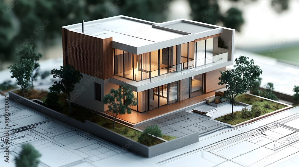 Architect or engineer are designing house, modifying plan, creating ...