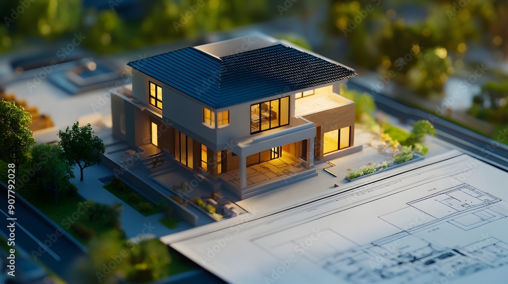 Architect or engineer are designing house, modifying plan, creating ...