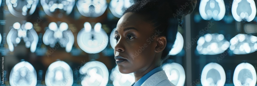 Confident Black Female Neurologist Neuroscientist and Neurosurgeon in ...