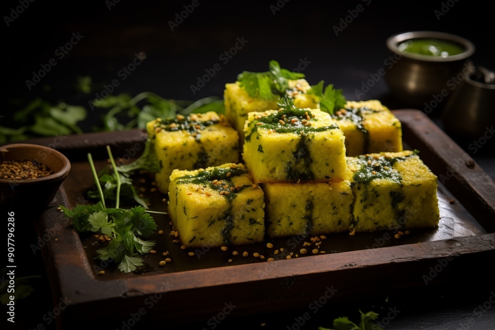 dhokla, a traditional Gujarati dish made of steamed cakes from ...