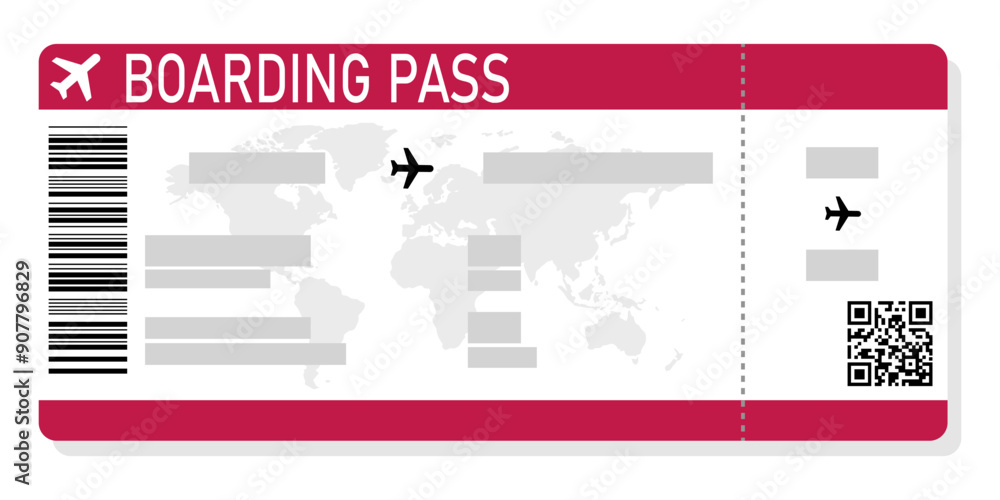 Airplane tickets. Boarding pass tickets template. Plane tickets vector ...