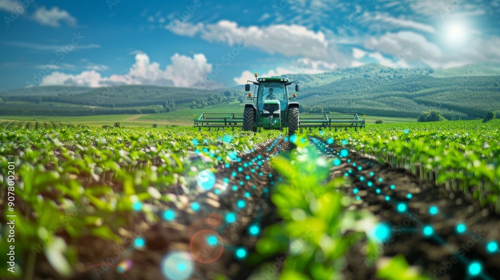 High-Tech Farm with GPS-Controlled Tractor for Advanced Soil Erosion ...