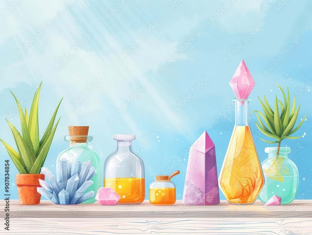 Magical Healing Objects Design an illustration featuring enchanted ...