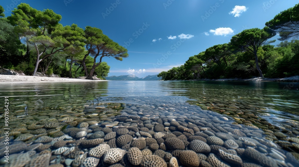 Realistic images with full HD resolution Huge body of water surrounded ...