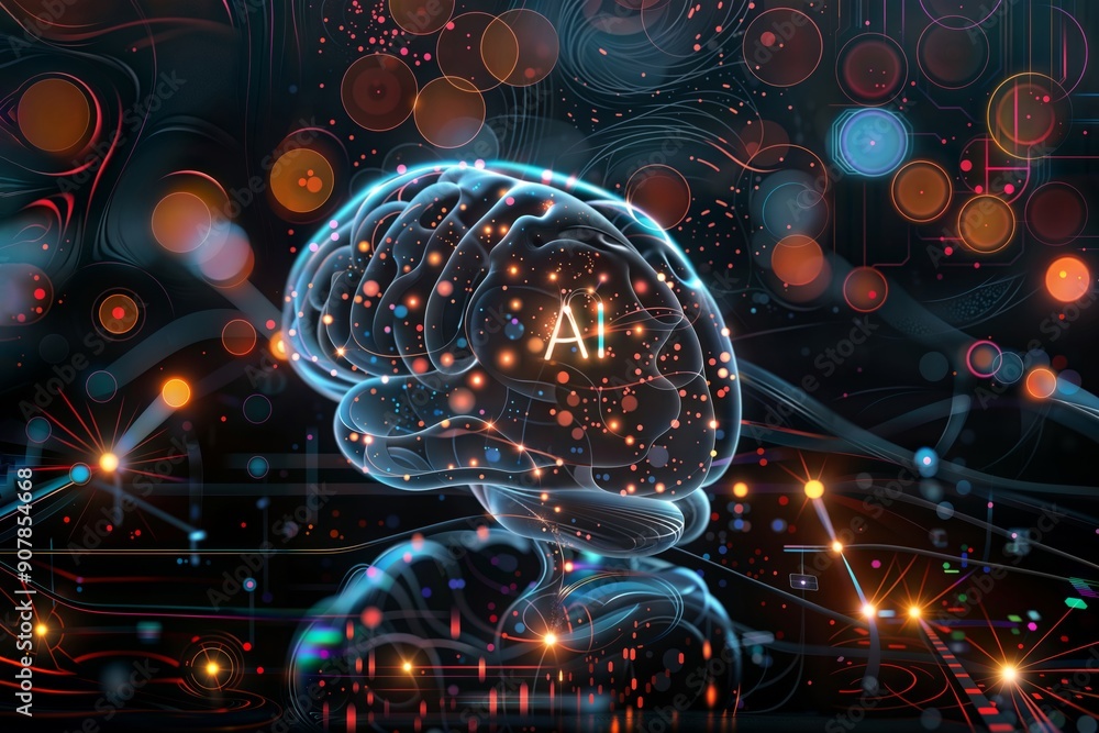 AI Brainstorm. An abstract visualization of artificial intelligence ...