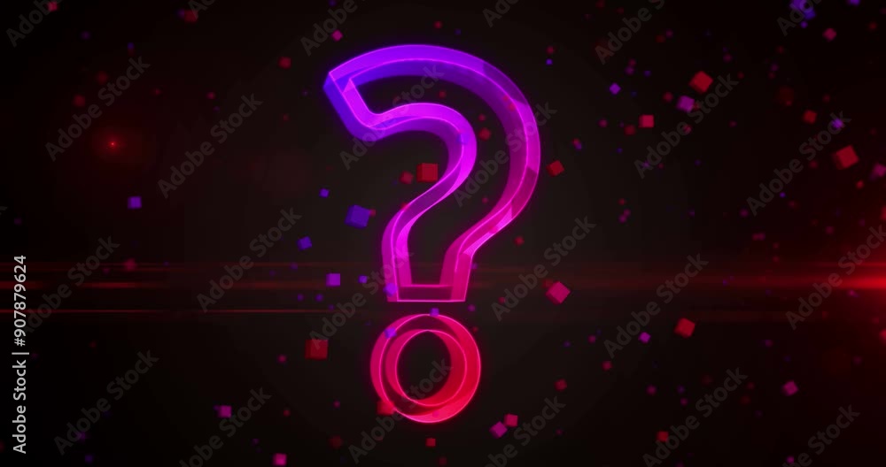 Question mark help and quiz symbol digital abstract concept holographic ...