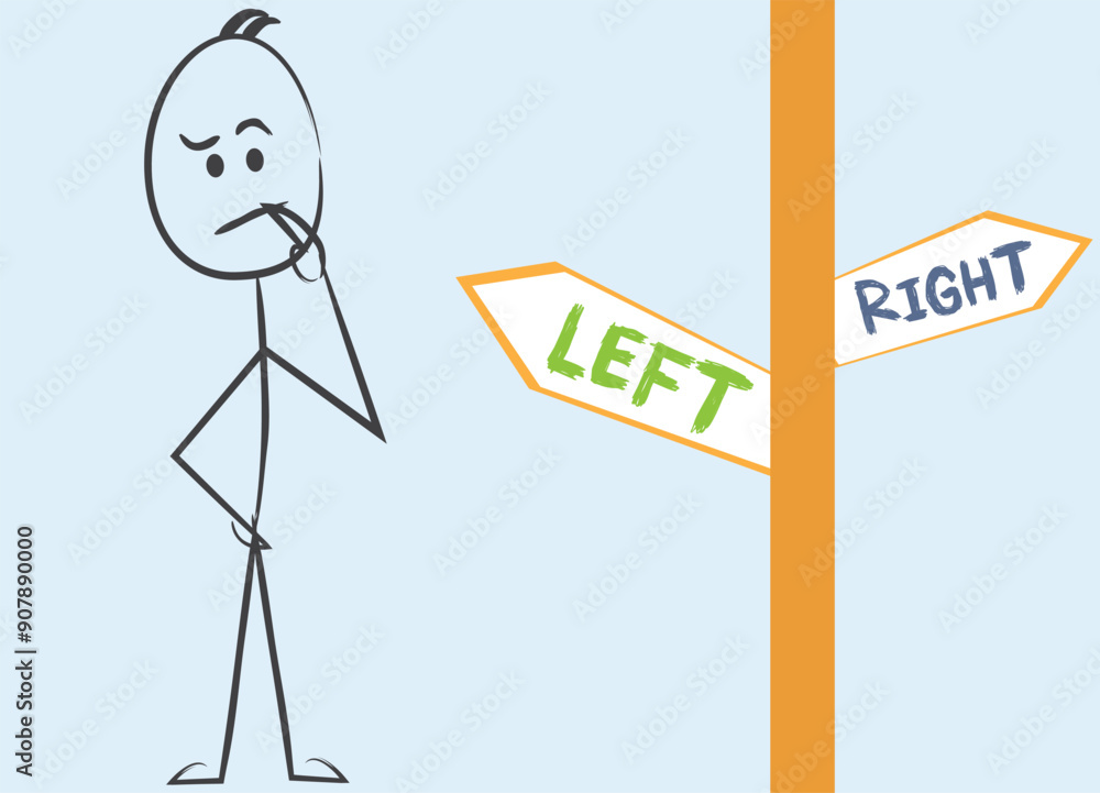 left and right arrow symbol with stickman Stock Vector | Adobe Stock