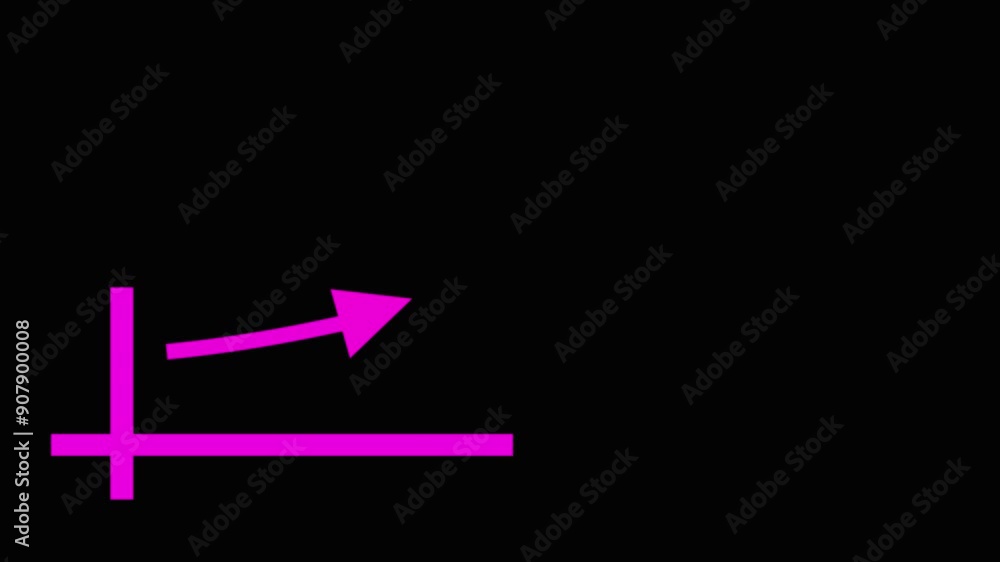 Business chart with pink color arrow symbol. Profit growing sign ...