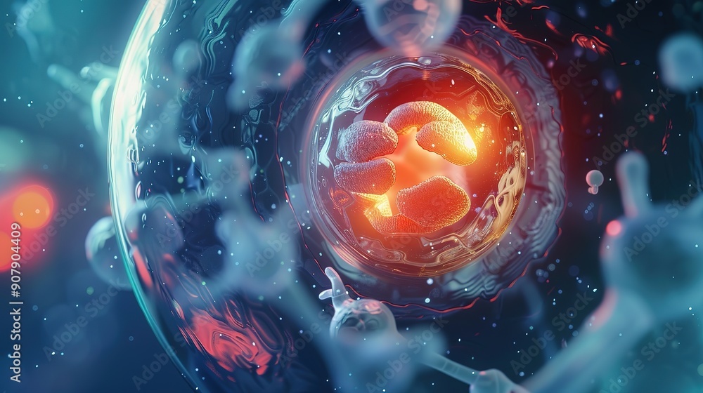 Beautiful Human fetus in the prenatal development stage in the womb ...