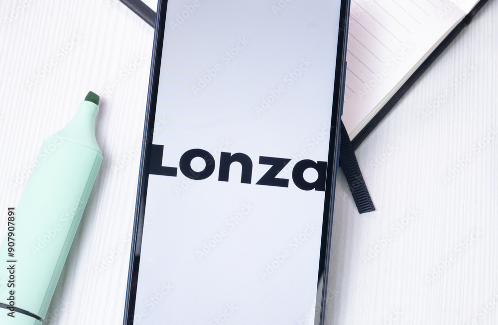 New York, USA - 1 August 2024: Lonza Logo on Phone Screen, Company Icon ...