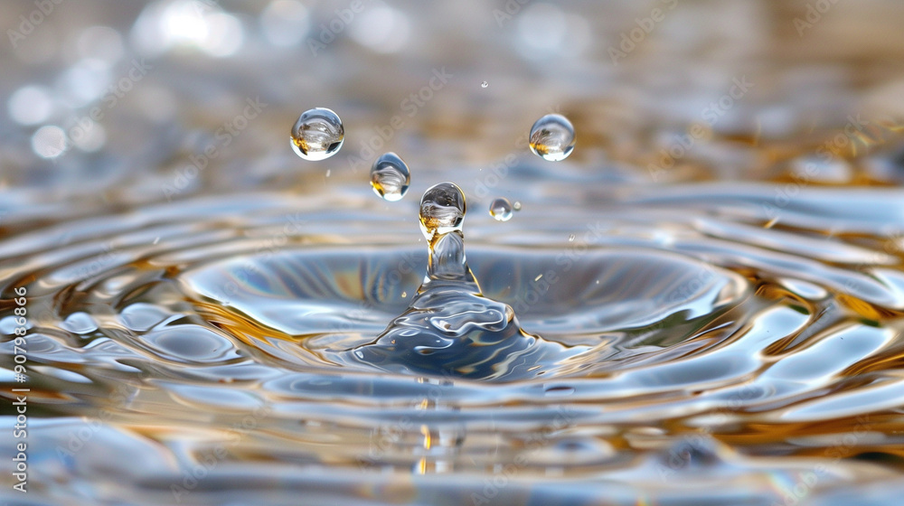 Clear Water drop with circular waves, Water drop impact, Water drop ...