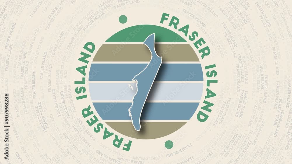 Fraser Island logo intro. Badge with the circular name and border shape ...