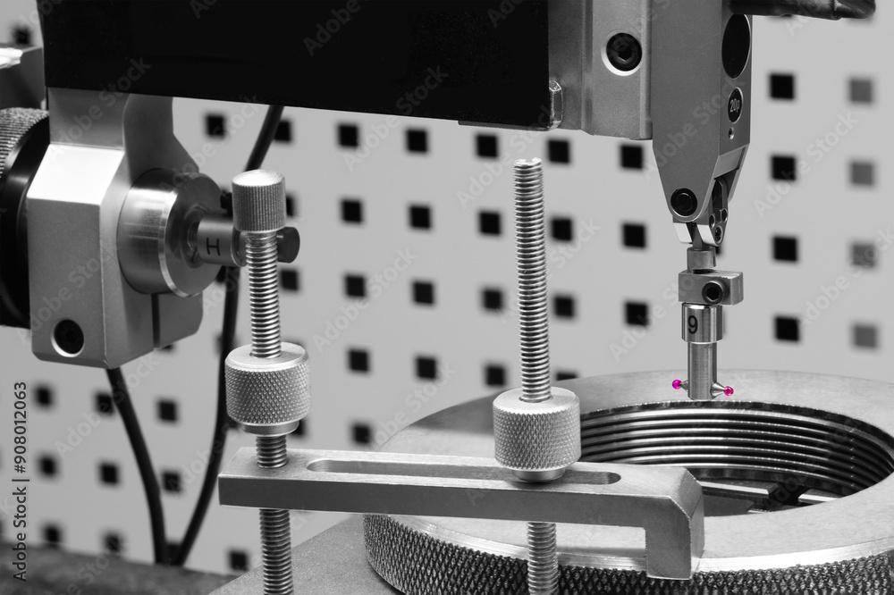 Quality control on milling CNC machine, coordinate measuring machine ...