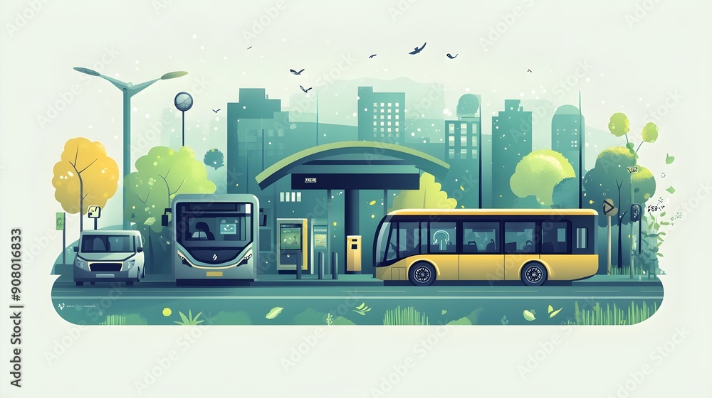 buses powered by biofuel at the biofuel pump station. world biofuel day ...