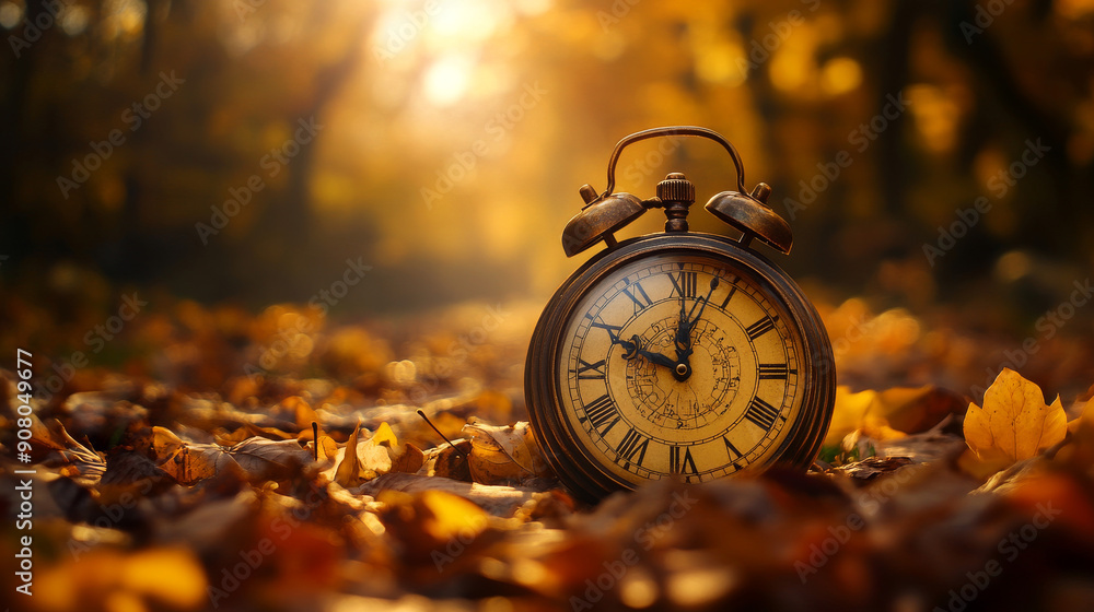 Depict clocks in natural settings,such as a pocket watch on a bed of ...