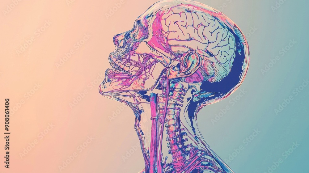 108. Endocrine system, sketch, over-the-shoulder, perspective, glitch ...