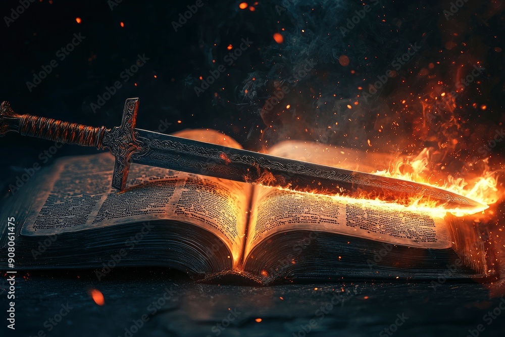 Sword of the spirit. Holy bible. For the word of God is living and ...