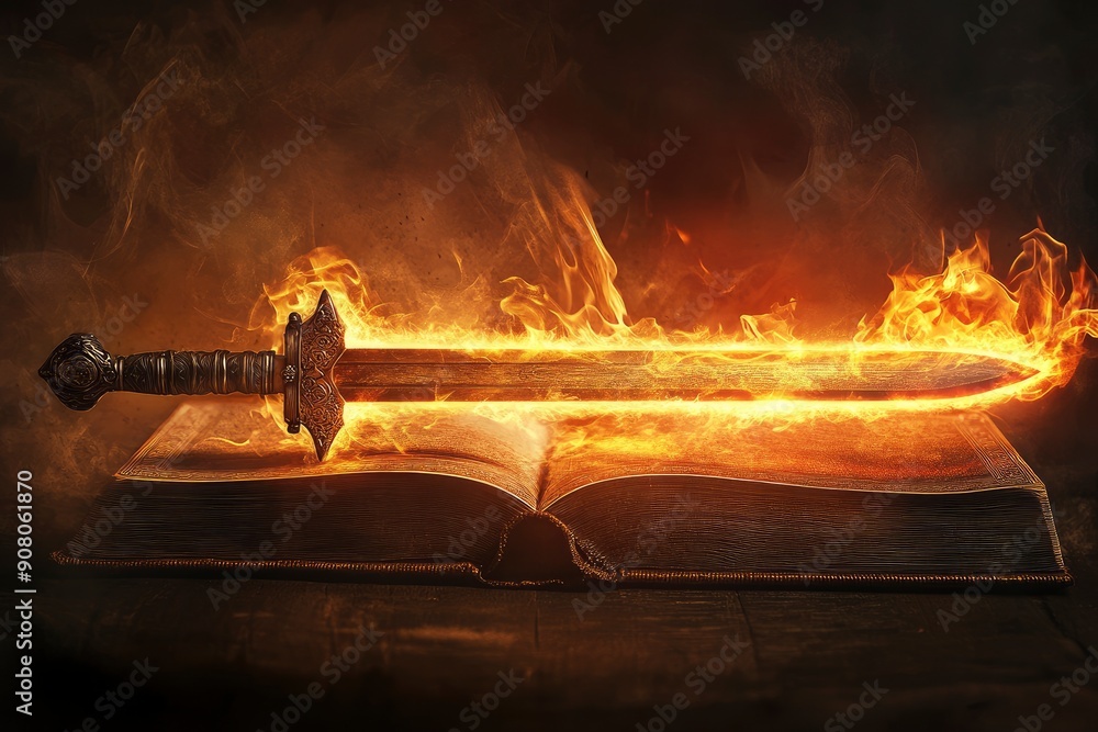 Sword of the spirit. Holy bible. For the word of God is living and active, sharper than any ...