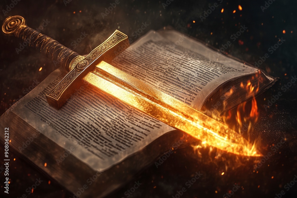Sword of the spirit. Holy bible. For the word of God is living and ...