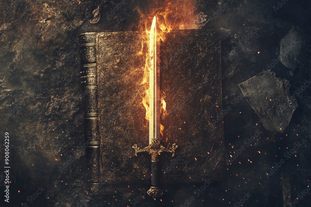 Sword of the spirit. Holy bible. For the word of God is living and ...