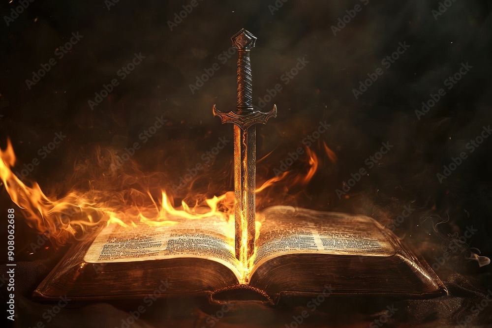 Sword of the spirit. Holy bible. For the word of God is living and ...