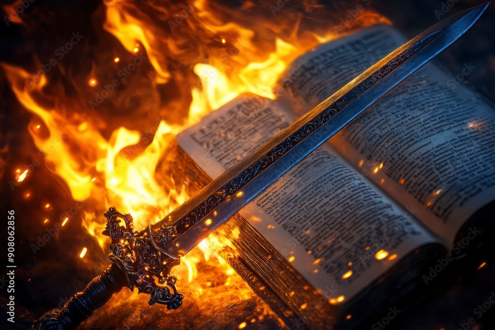 Sword of the spirit. Holy bible. For the word of God is living and ...