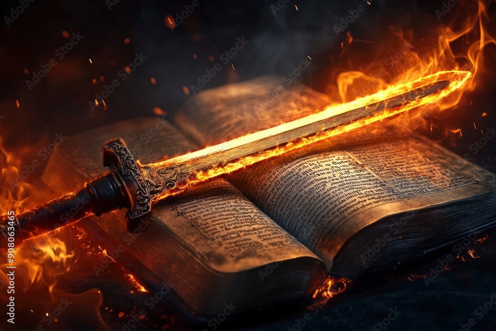 Sword of the spirit. Holy bible. For the word of God is living and ...